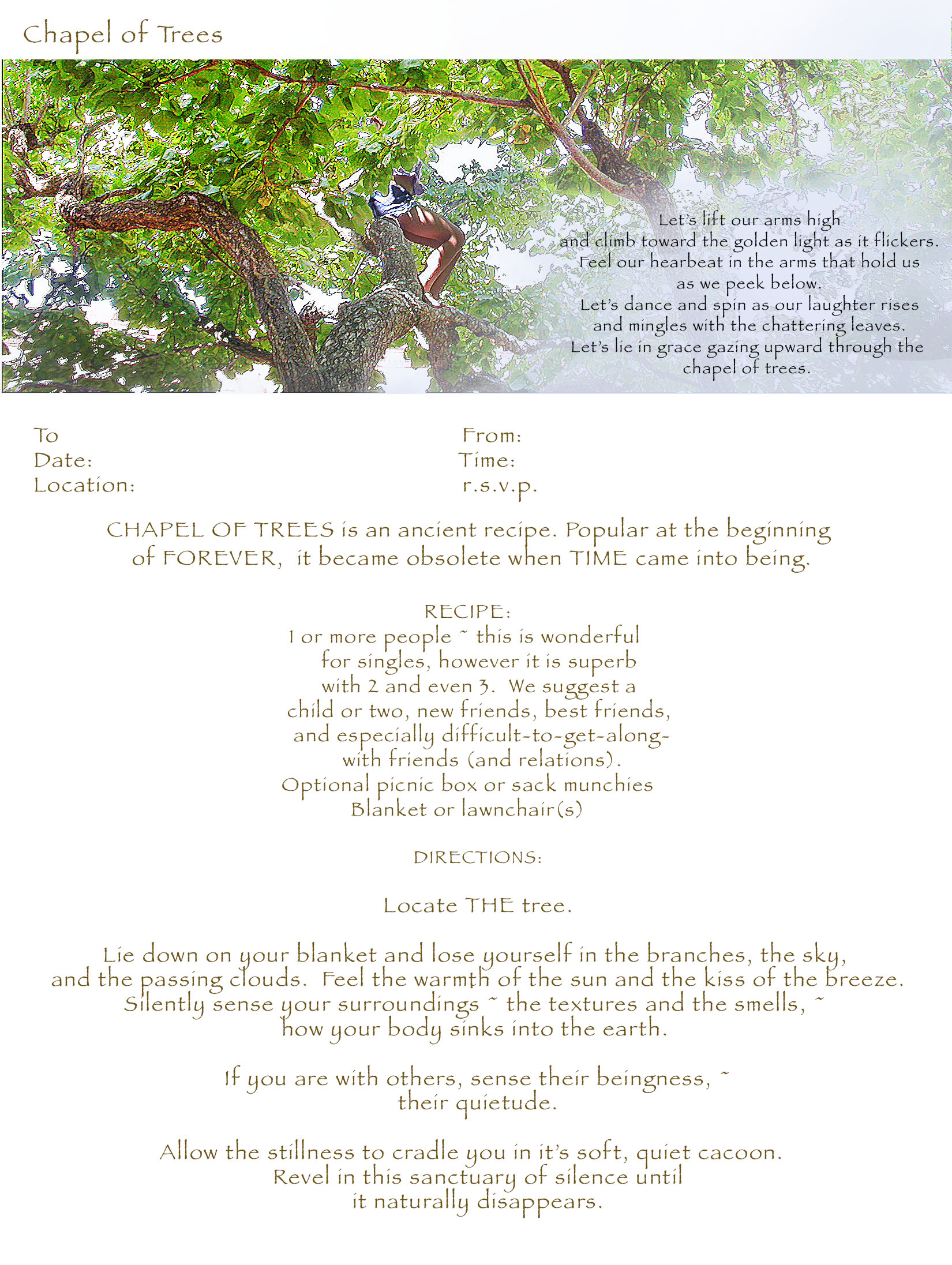 Chapel of Trees – Passing Through the Eye of the Needle